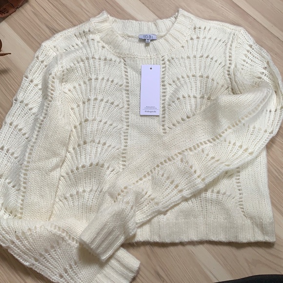 Tobi | Sweaters | New Tobi White Eyelit Sweater | Poshmark
